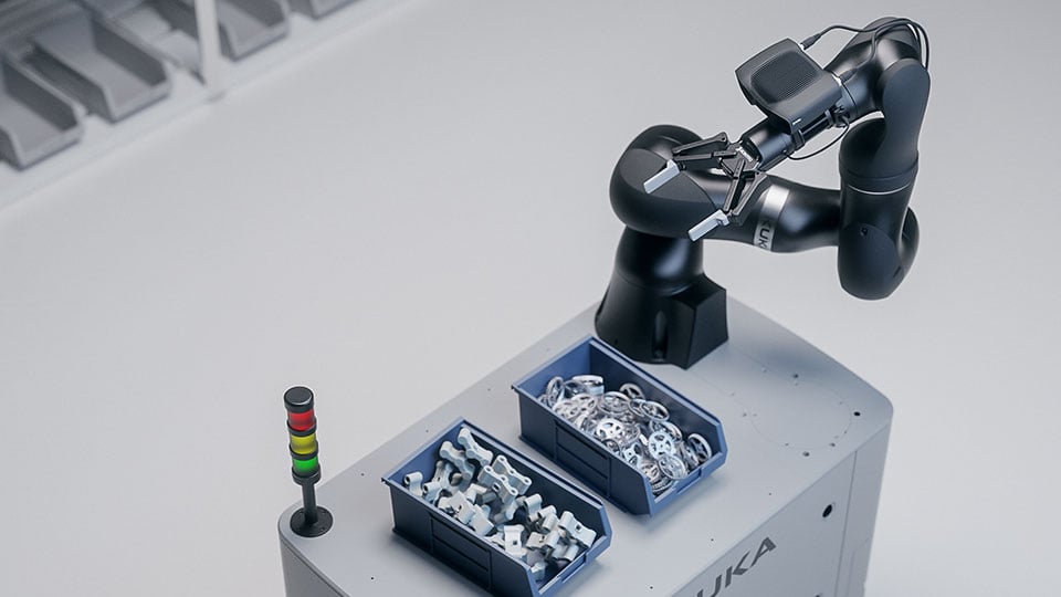 Machine tending with 3D vision camera